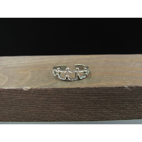 Jewelry | Size 425 Sterling Silver Rustic Kids Holding Hands Toe Band ...